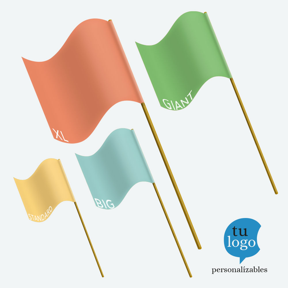 Bandera con Palo Personalizada impresa en tela varios tamaños.