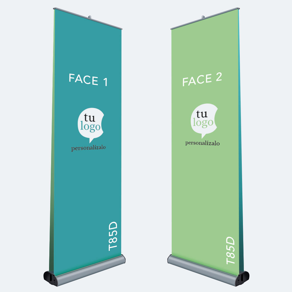 Roll Up Doble Cara alta calidad, no se inclina hacia delante.